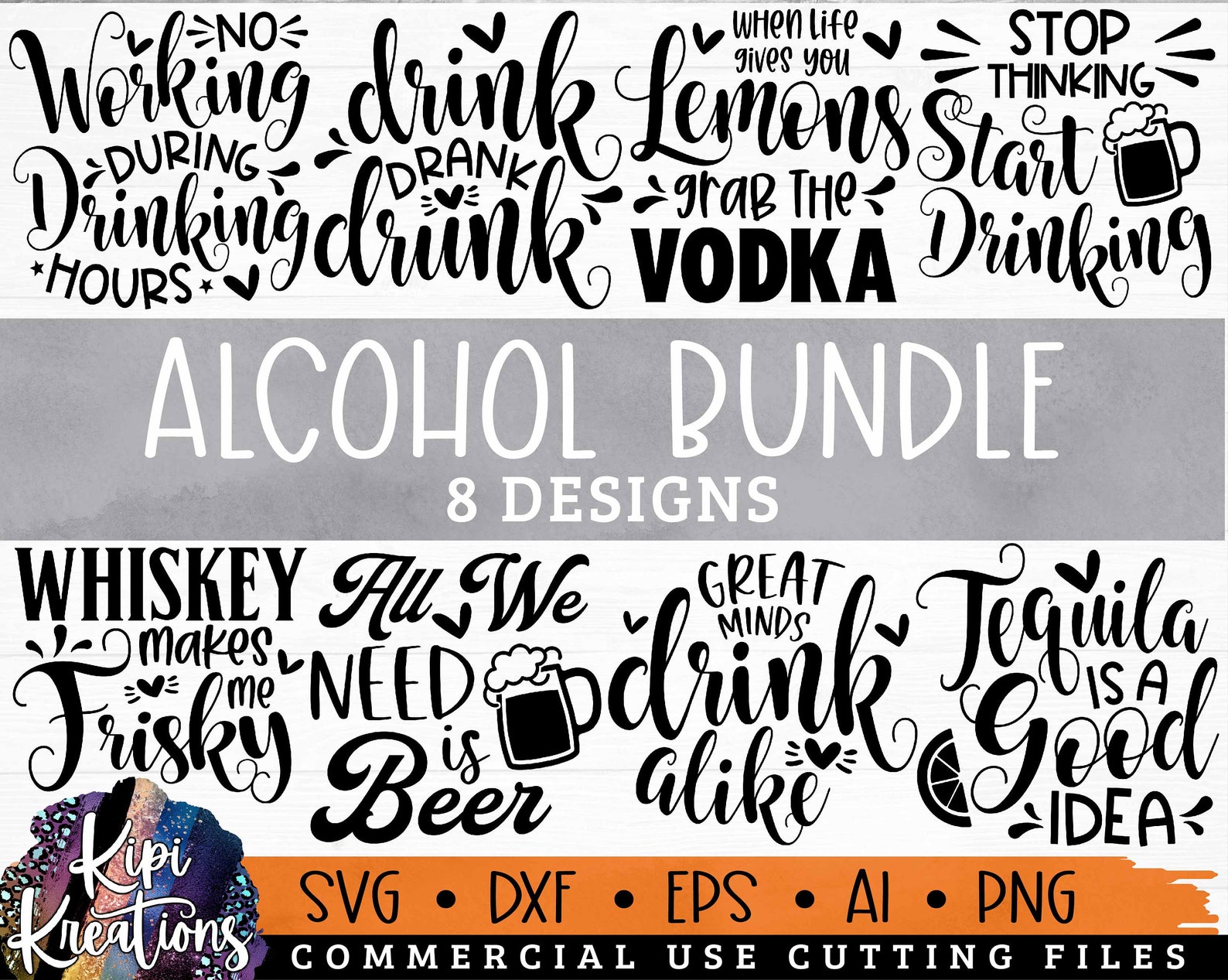 Alcohol Bundle SVG Alcohol SVG Drinking Svg Funny Quotes | Etsy