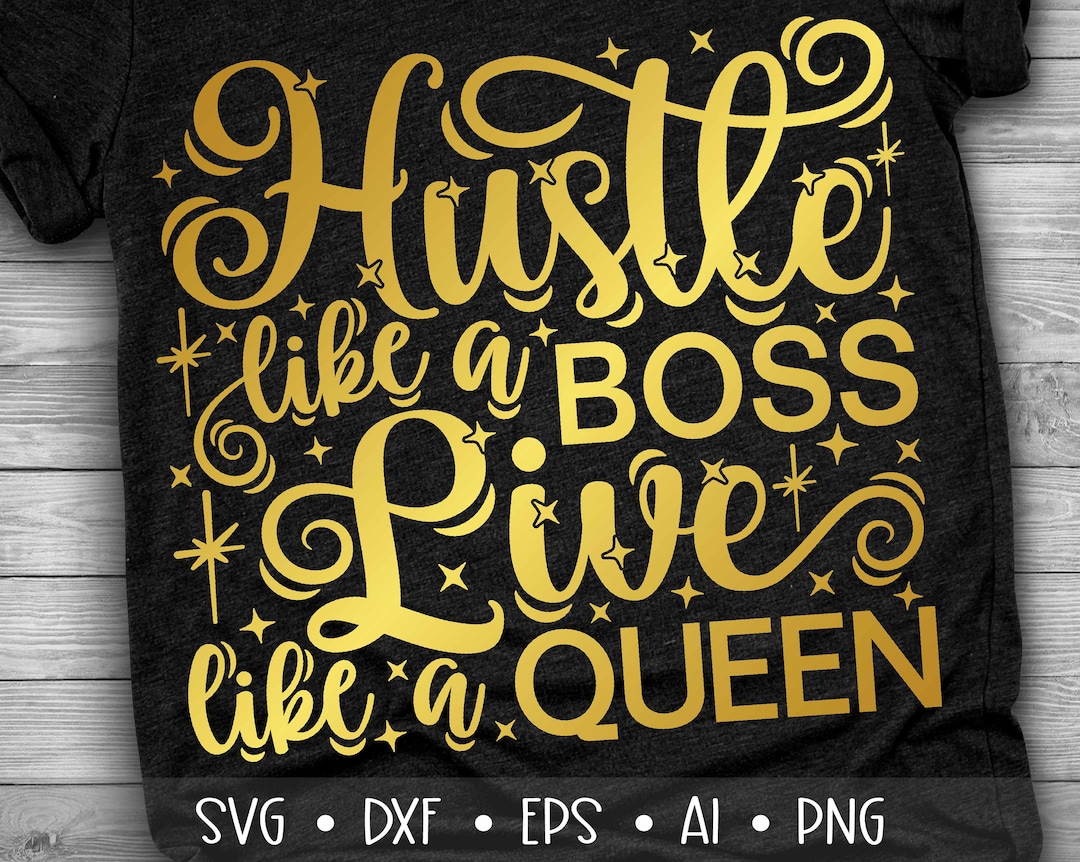 Hustle Like a Boss Live Like a Queen Svg, Afro Queen Svg, Black Woman ...
