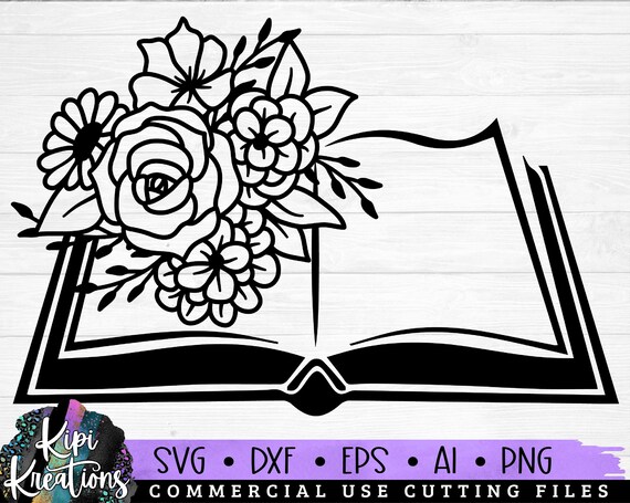 Floral Book SVG Book Reading SVG Book Svg Reading Svg Book | Etsy