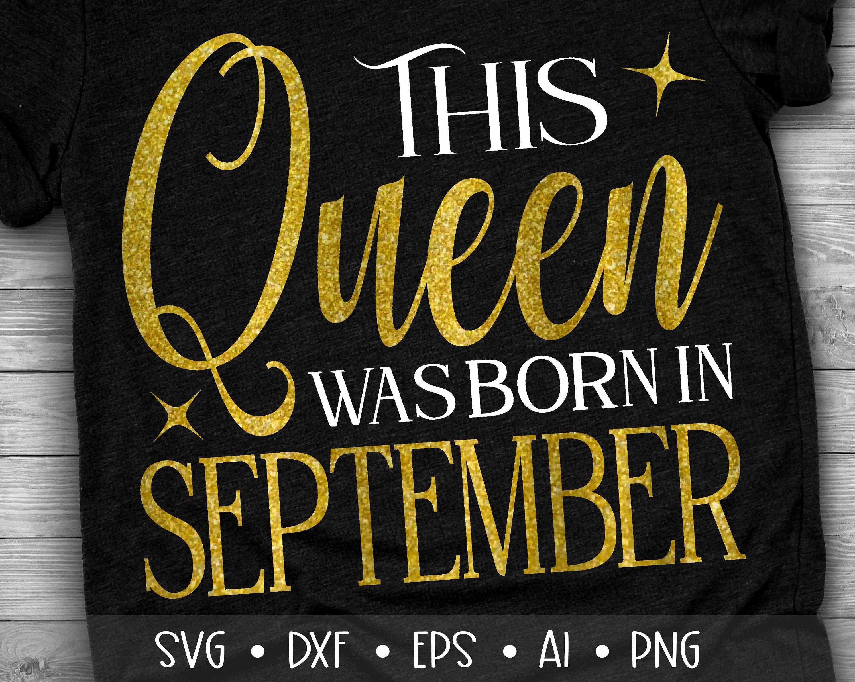 This Queen Was Born in September Svg Birthday Svg September - Etsy