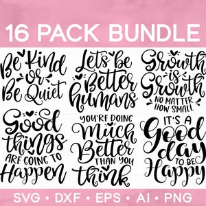 Positive SVG Bundle, Motivational Quotes Svg, Positive Sayings ...