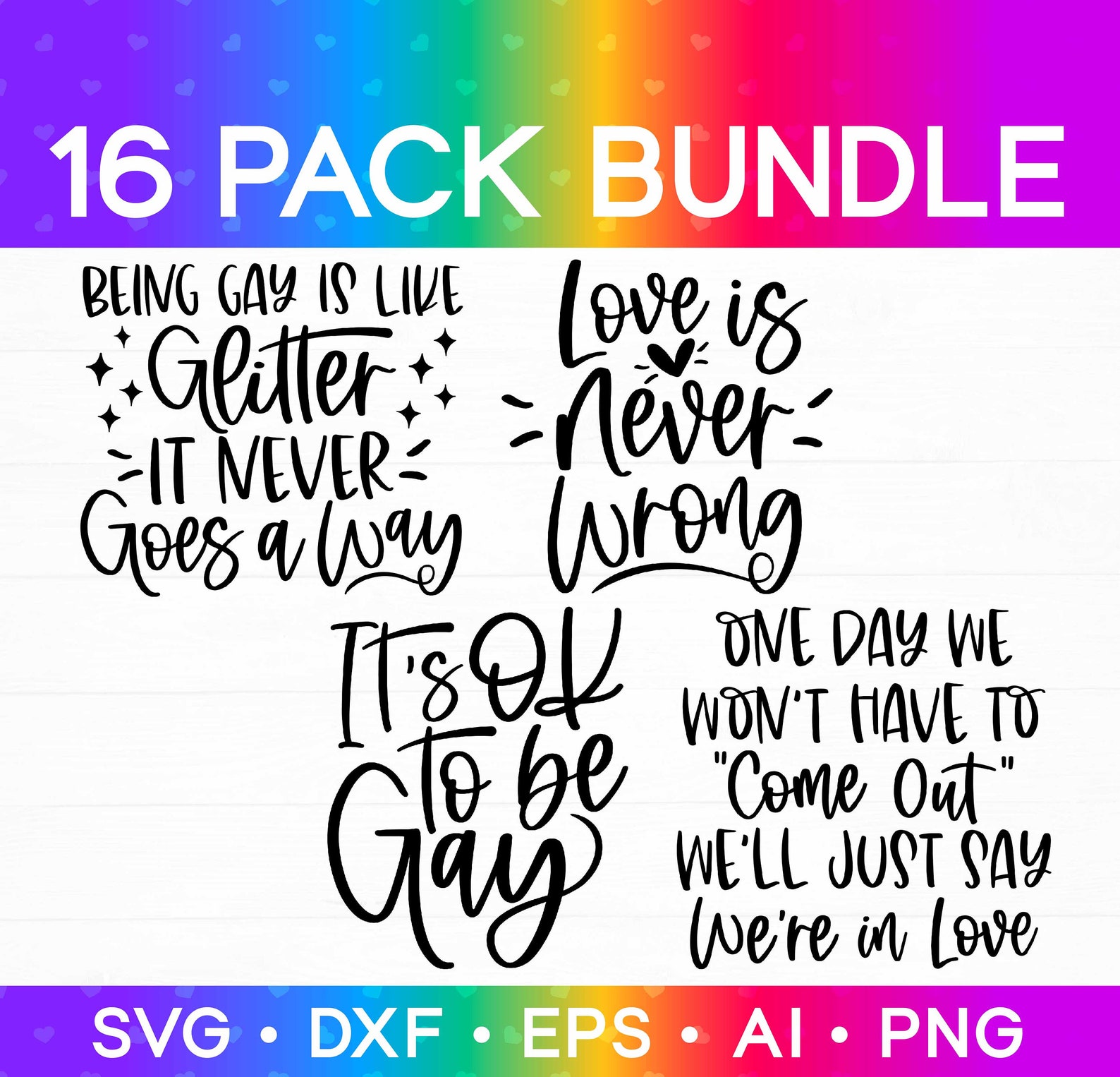 Gay Pride SVG Bundle Gay Svg Pride Svg Rainbow Svg LGBT - Etsy