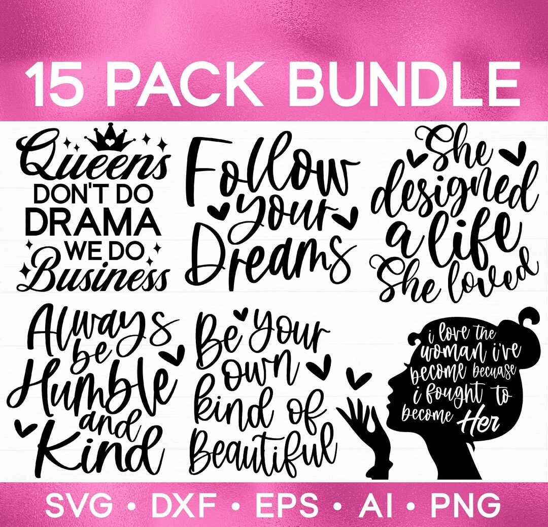 Girl Power SVG Bundle, Women Empowerment SVG, Motivational Svg ...