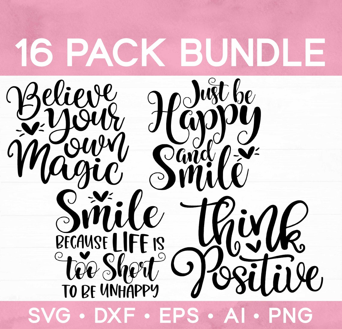 Positive SVG Bundle Motivational Quotes Svg Positive - Etsy