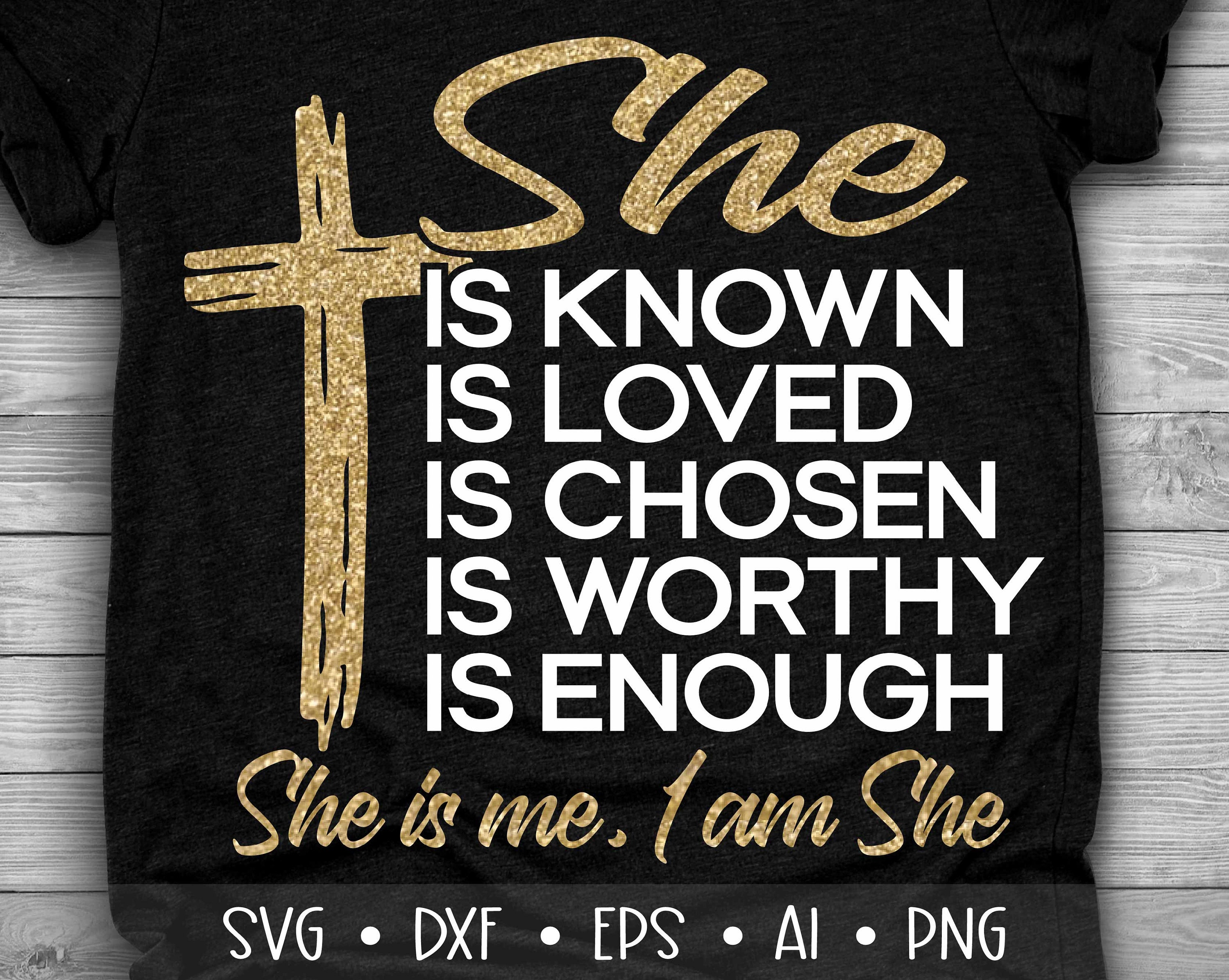 You are Known She is me I am She Worthy Svg Bible Verse | Etsy