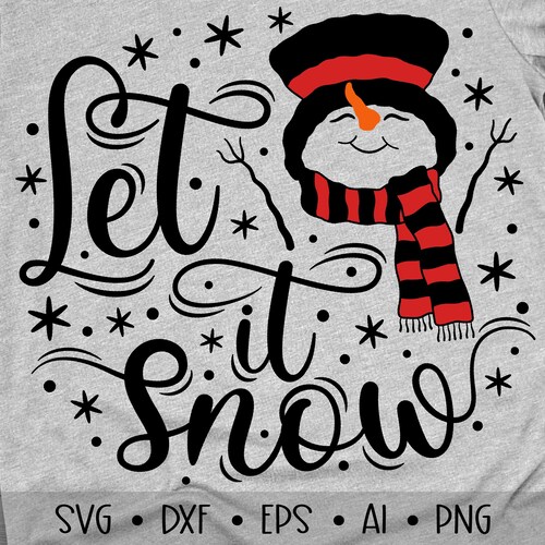 Let It Snow Svg Snowman Svg Merry Christmas Svg Christmas - Etsy