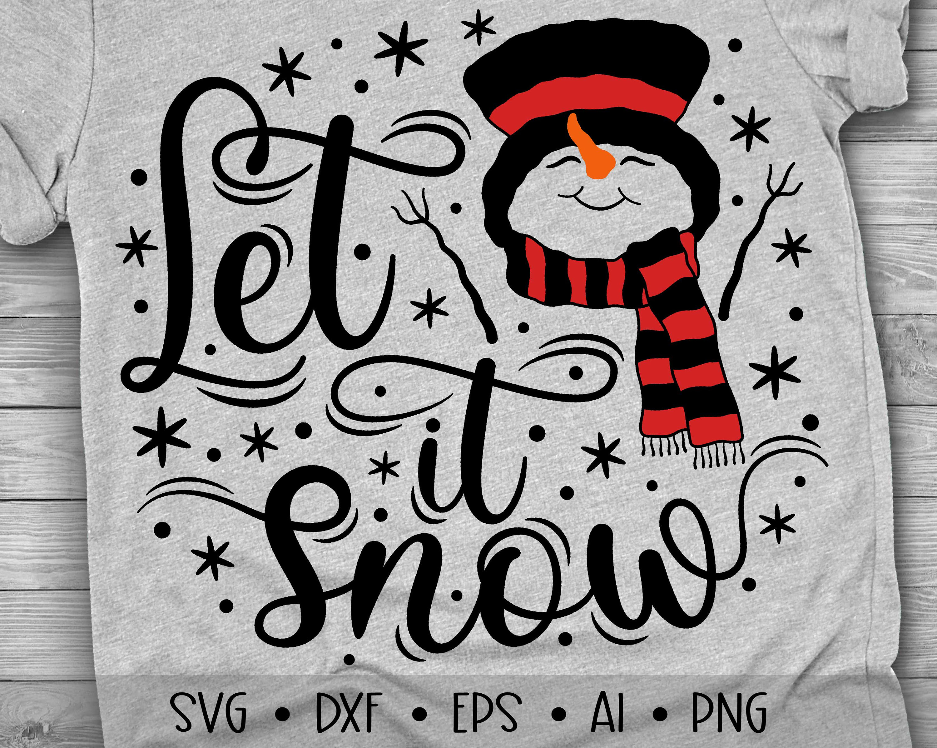 Let It Snow Svg Snowman Svg Merry Christmas Svg Christmas | Etsy