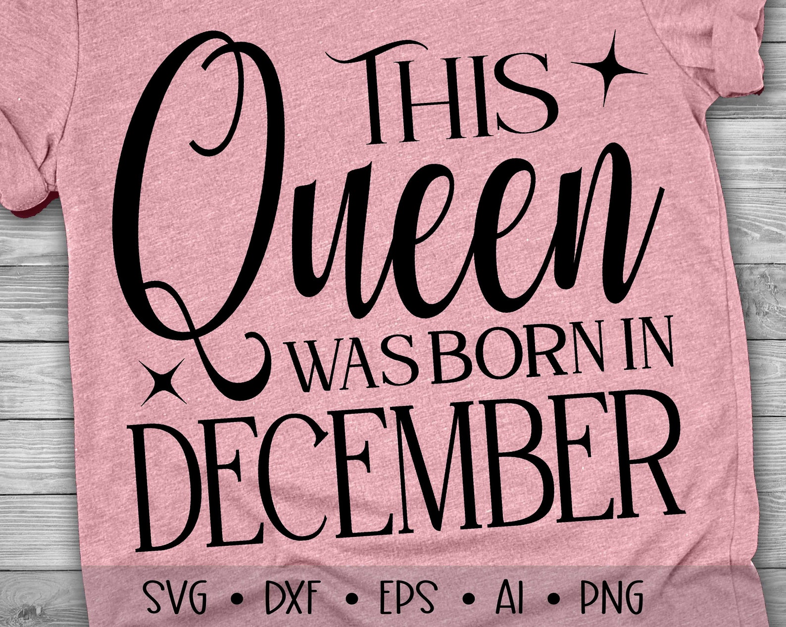This Queen Was Born in December Svg Birthday Svg December | Etsy