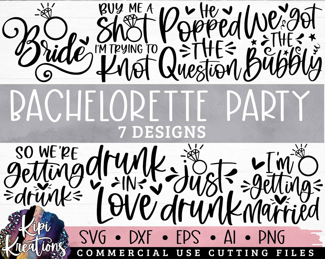 Bachelorette Party SVG Bundle, Bridal Party Svg, Bridal Shower SVG ...