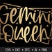 Gemini Queen Svg, Zodiac Svg, Horoscope Svg, Birthday Queen Svg, My ...