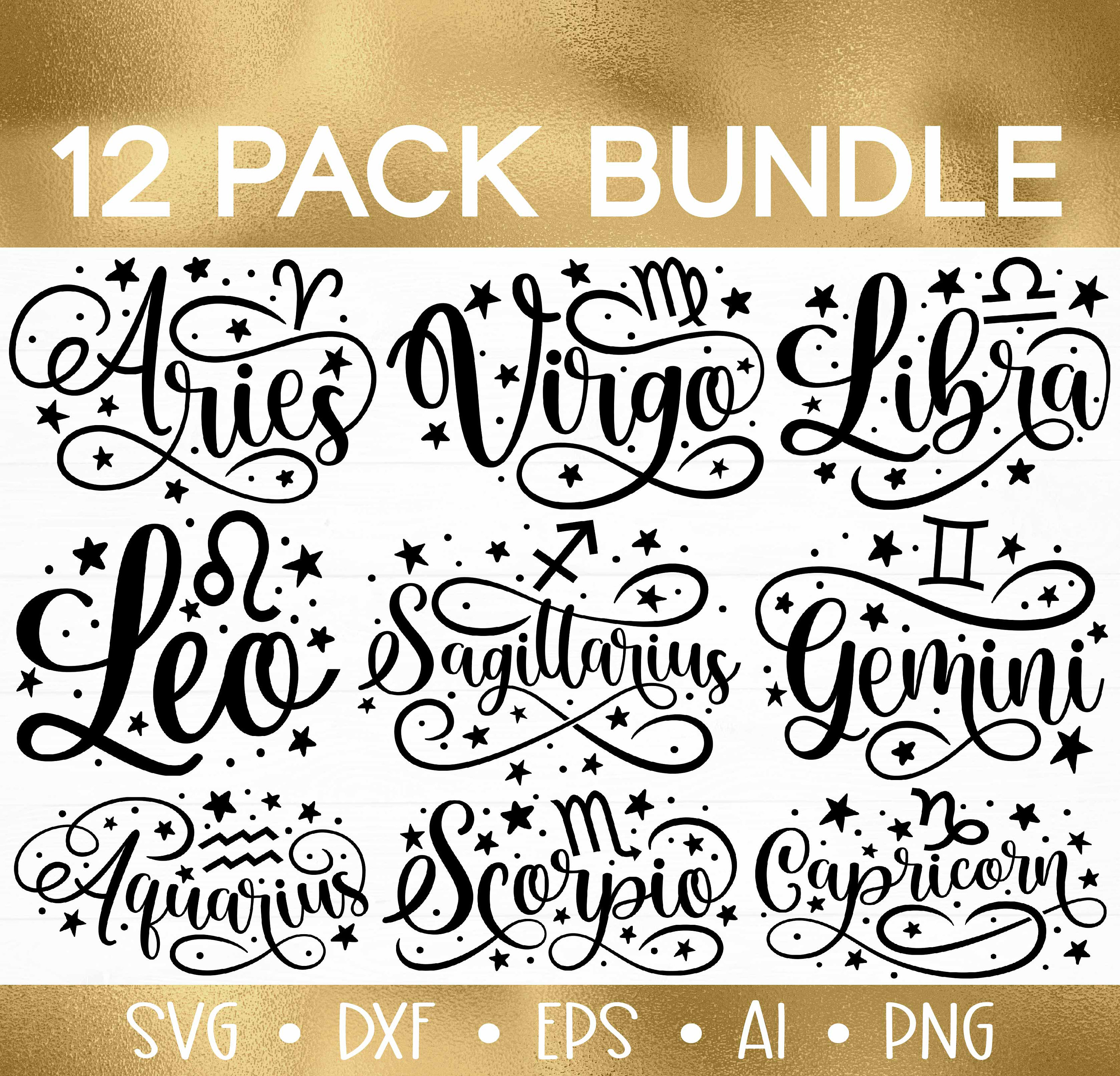 Zodiac SVG Bundle Horoscope Svg Astrology Signs Svg Zodiac - Etsy