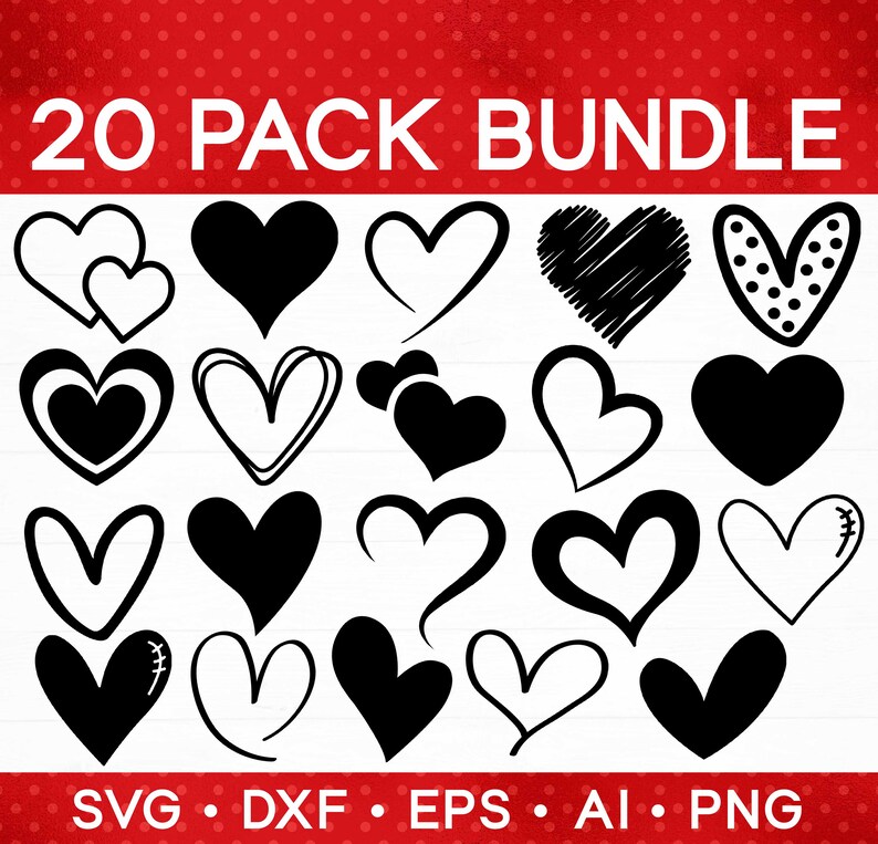 Heart SVG Bundle Heart Clipart Sketch Heart Svg Simple | Etsy