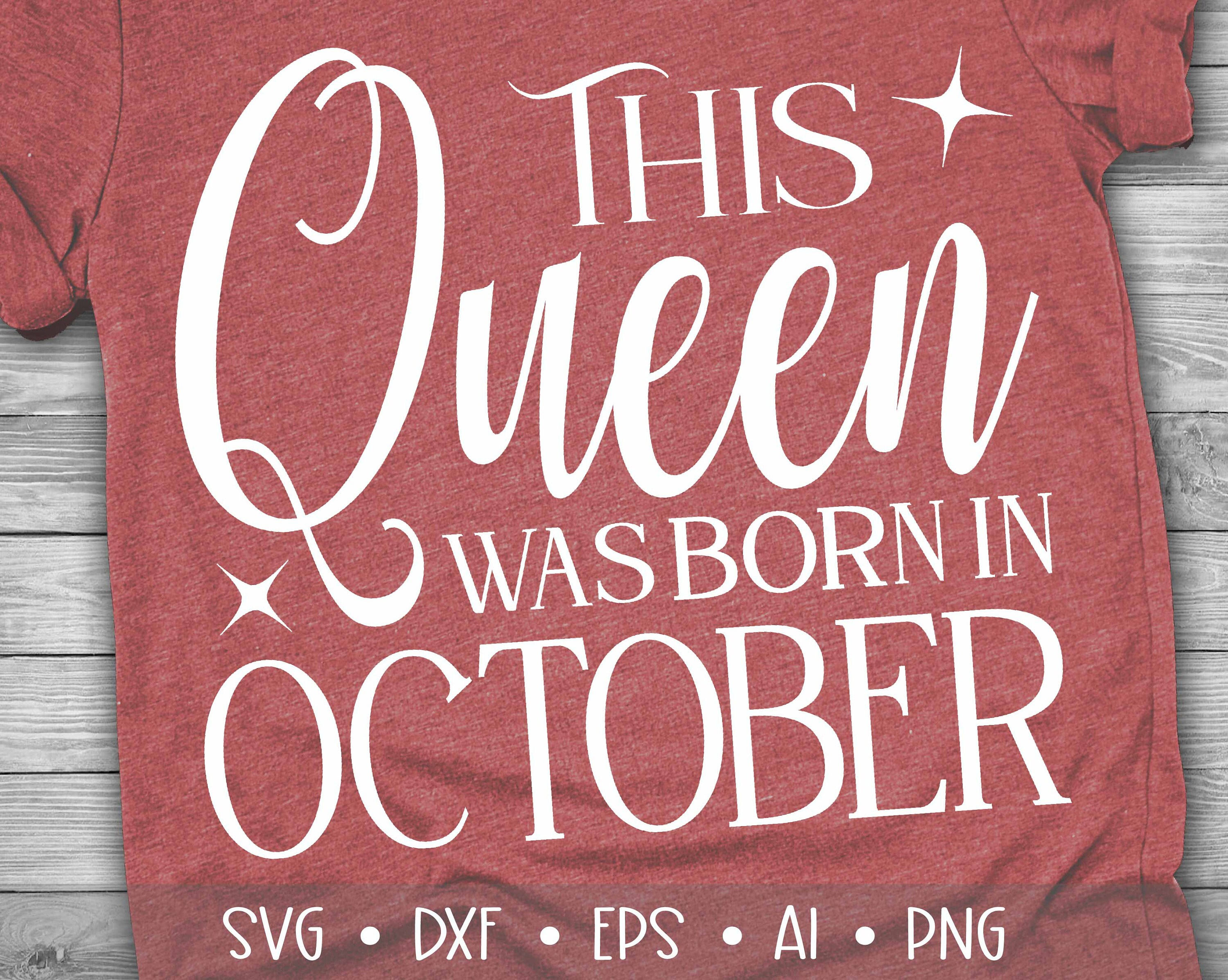 This Queen Was Born in October Svg Birthday Svg October - Etsy UK
