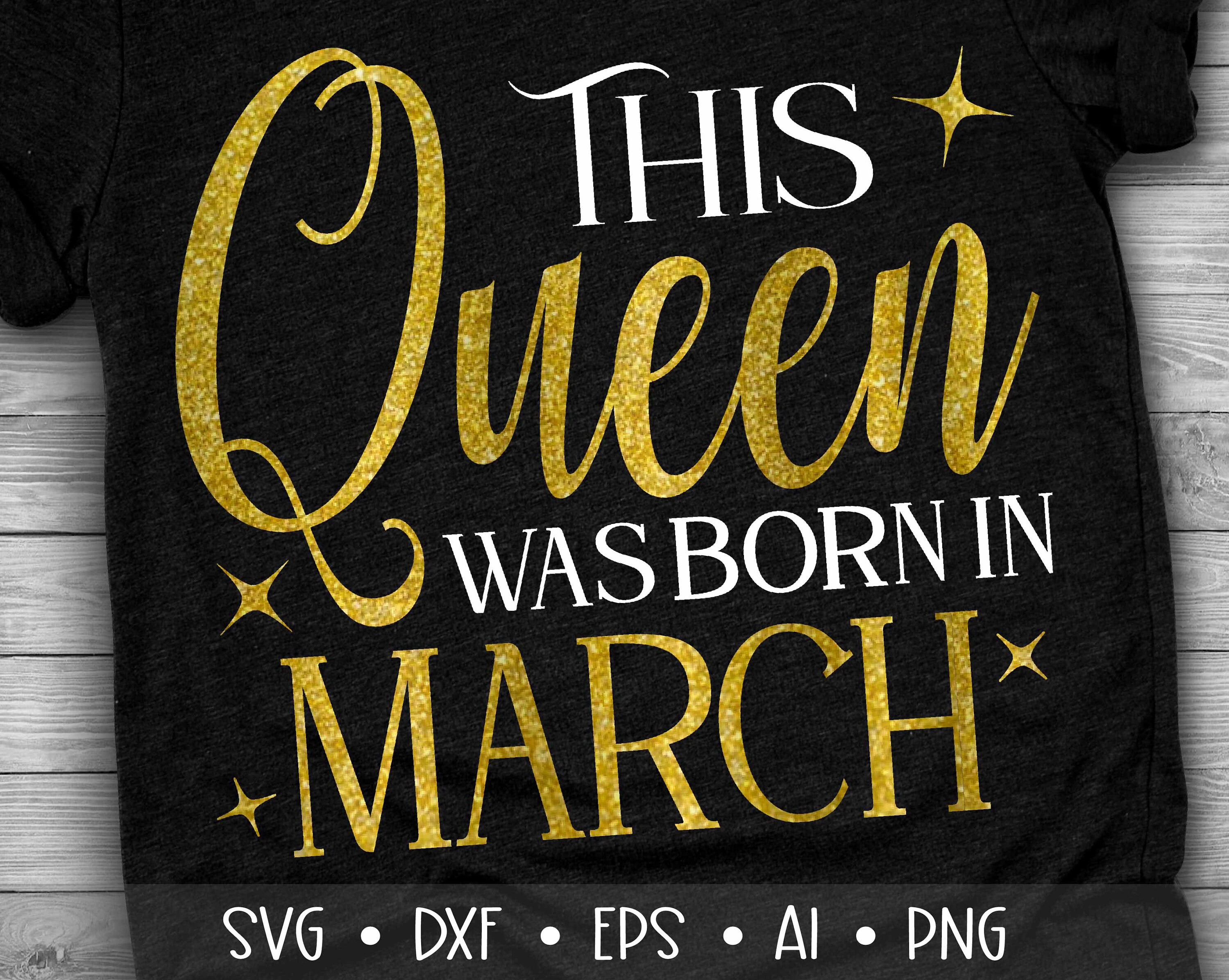 This Queen was born in March Svg Birthday Svg March Queen | Etsy