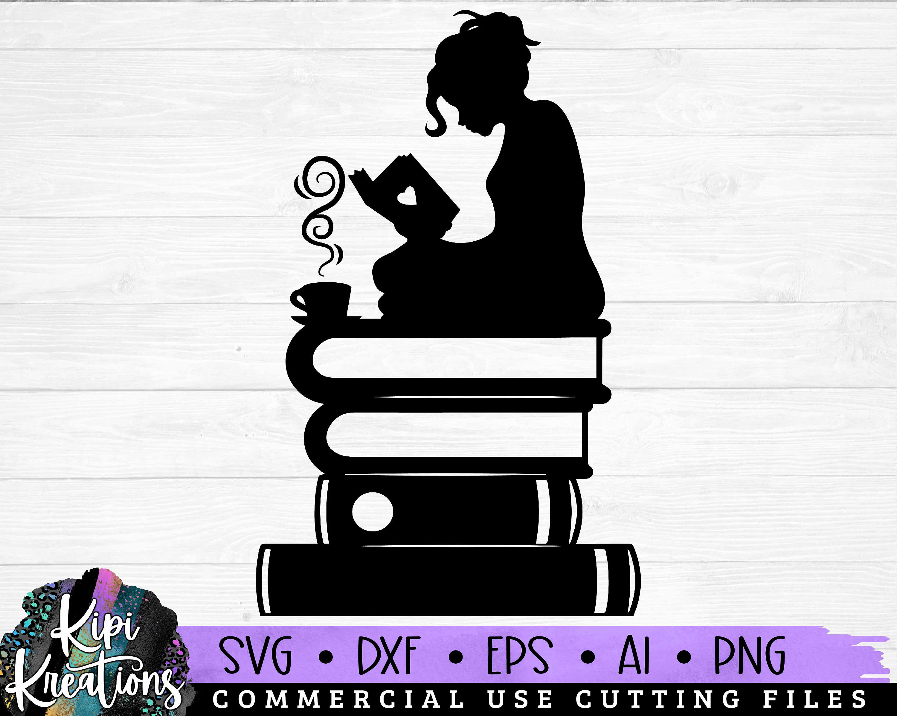 Girl on Books SVG Book Reading SVG Book Svg Reading Svg - Etsy Australia