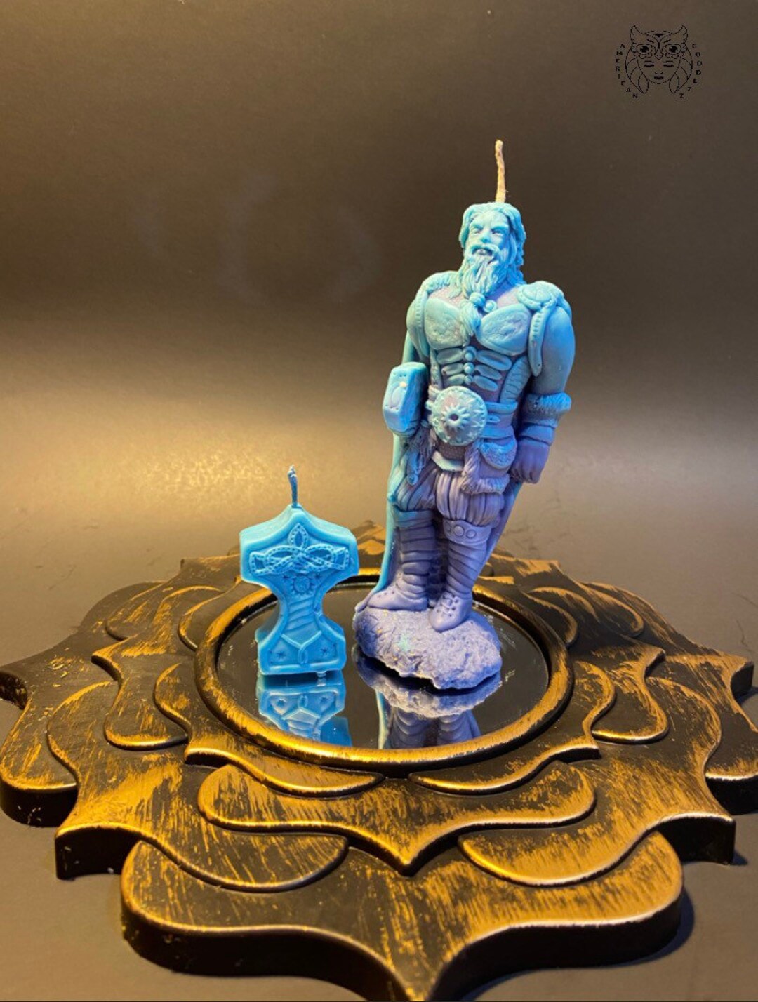 Thor God and Hammer Scented Candle - Etsy