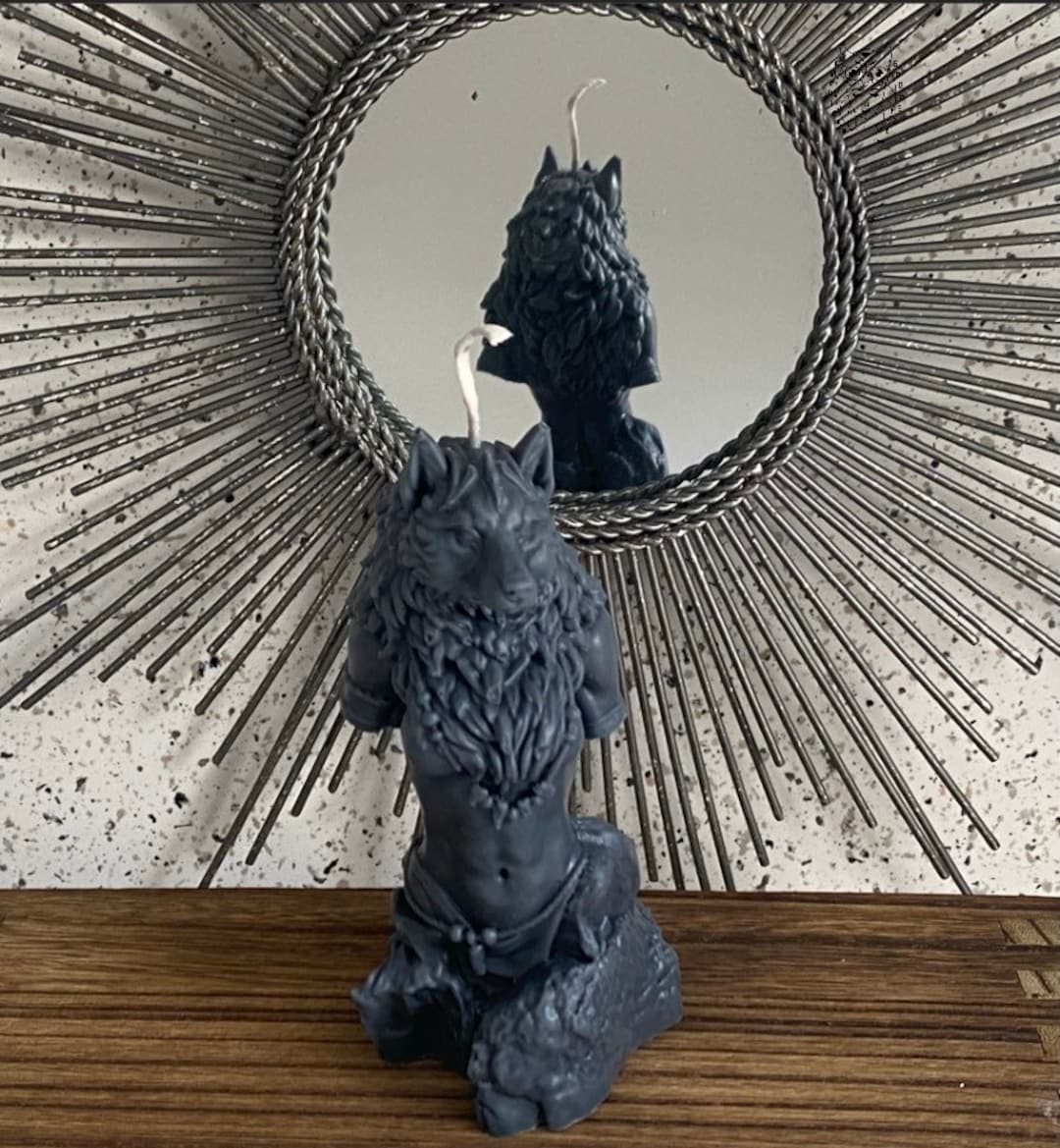 She Wolf Goddess Scented Candle / Natural Aesthetic Décor / Spiritual ...