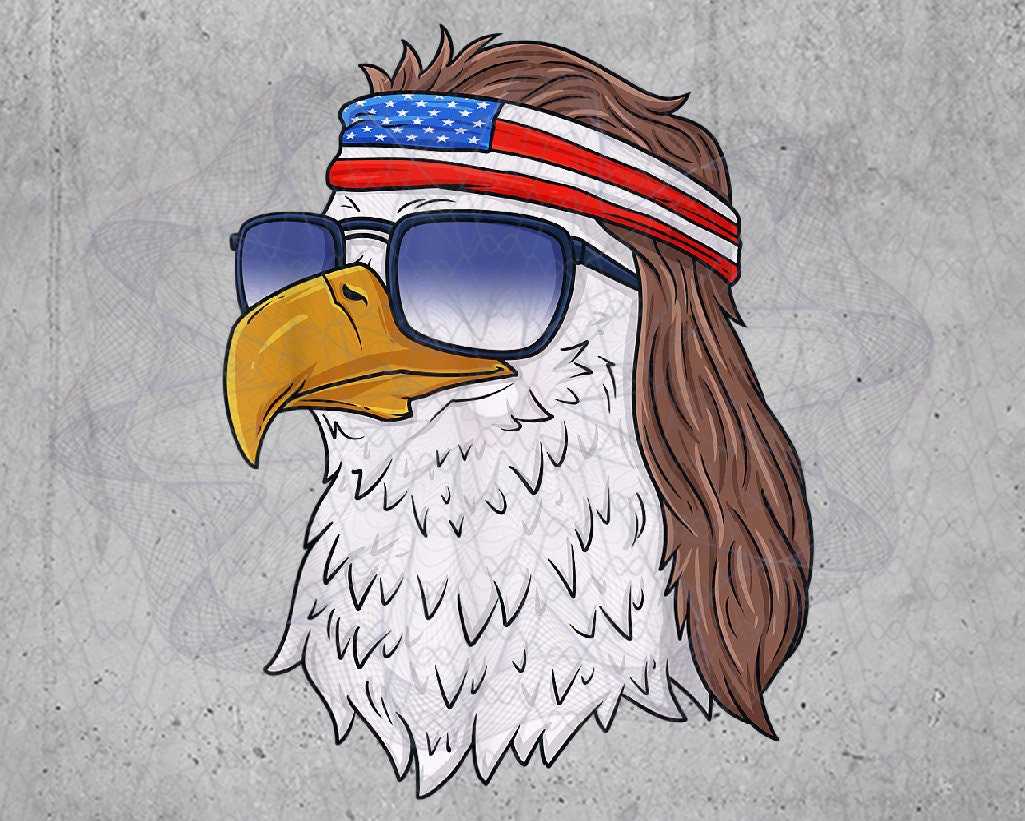 American Bald Eagle Mullet 4th Of July Funny USA Patriotic PNG | Etsy