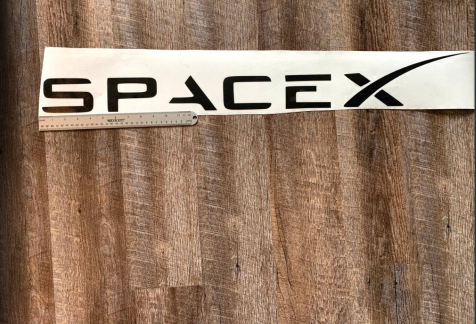 SpaceX Banner Sticker Decal Black 3x35in | Etsy