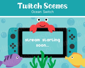 Animated Space Switch Twitch Scenes Pack - Stream Starting, Be Right ...