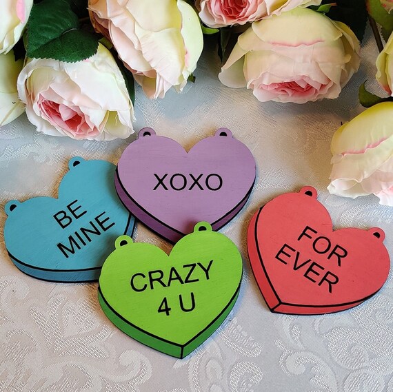 29 Valentine Conversation Hearts Set in 2 Styles Tiered Tray | Etsy