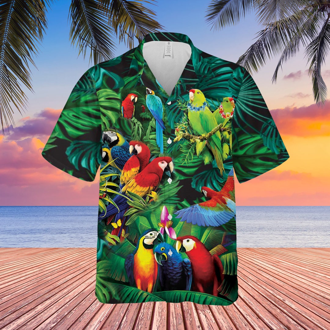 Parrot Tropical Wild Hawaiian Shirt, Hawaii Shirt, Casual Shirt, Short ...