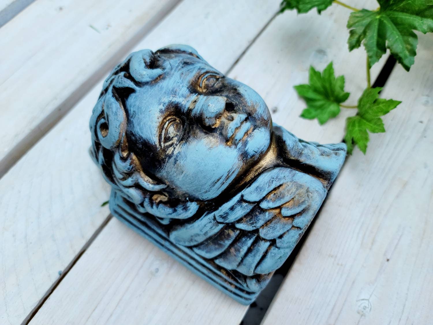 Vintage Painted Victorian Chubby Cherub Angel Chalkware Blue | Etsy