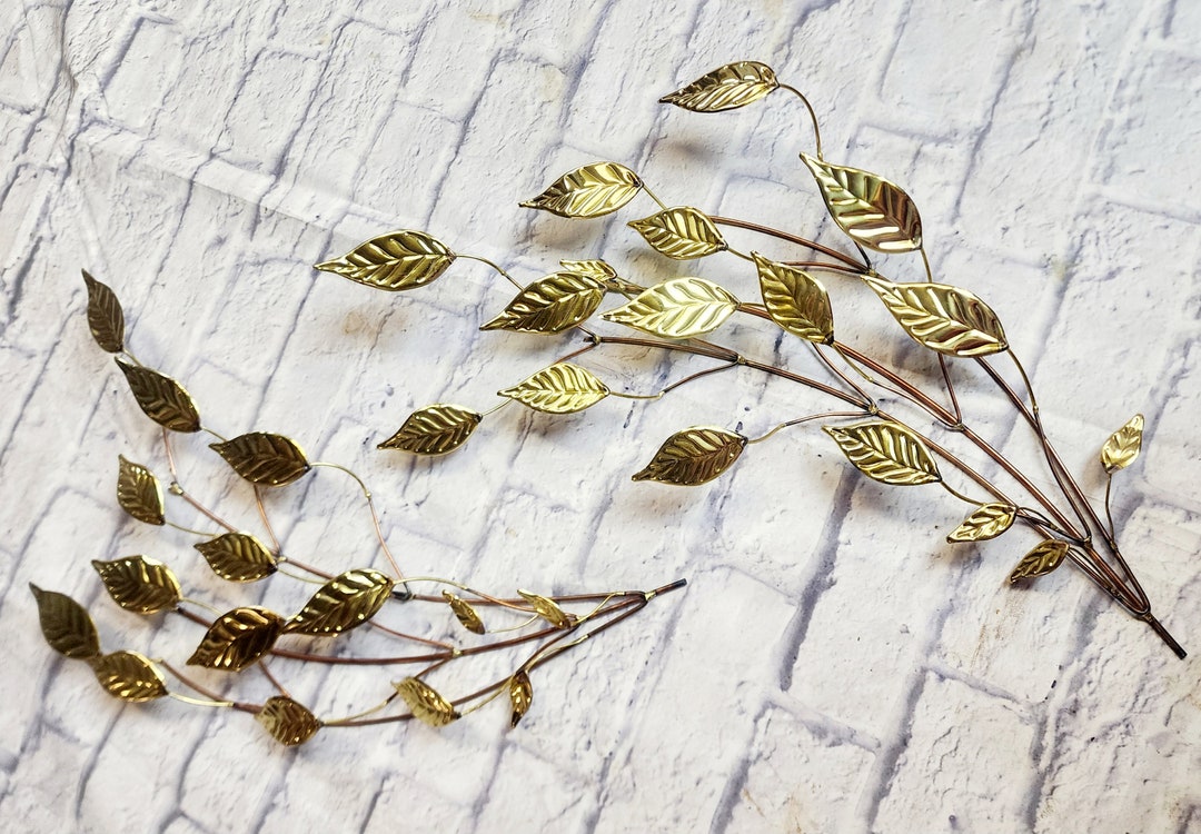 Vintage Copper Brass Leaf Wall Decor. FALL Autumn Antique Oak Tree ...