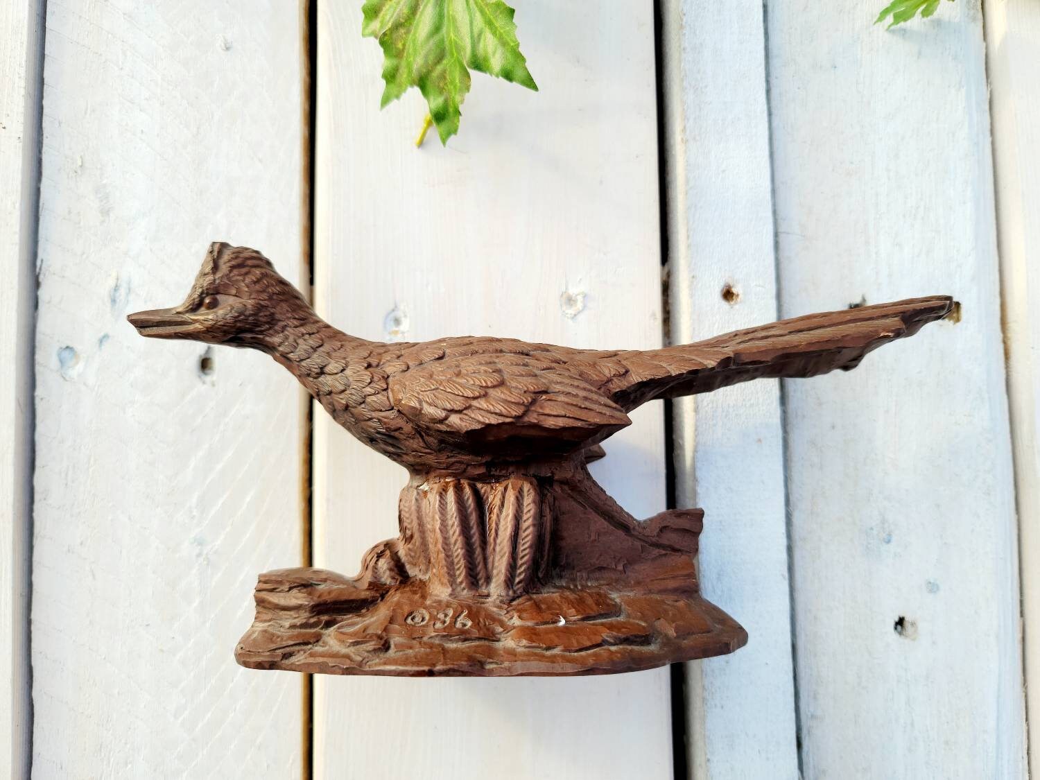 Vintage Antique Brown Faux Wood plastic Roadrunner Decor - Etsy