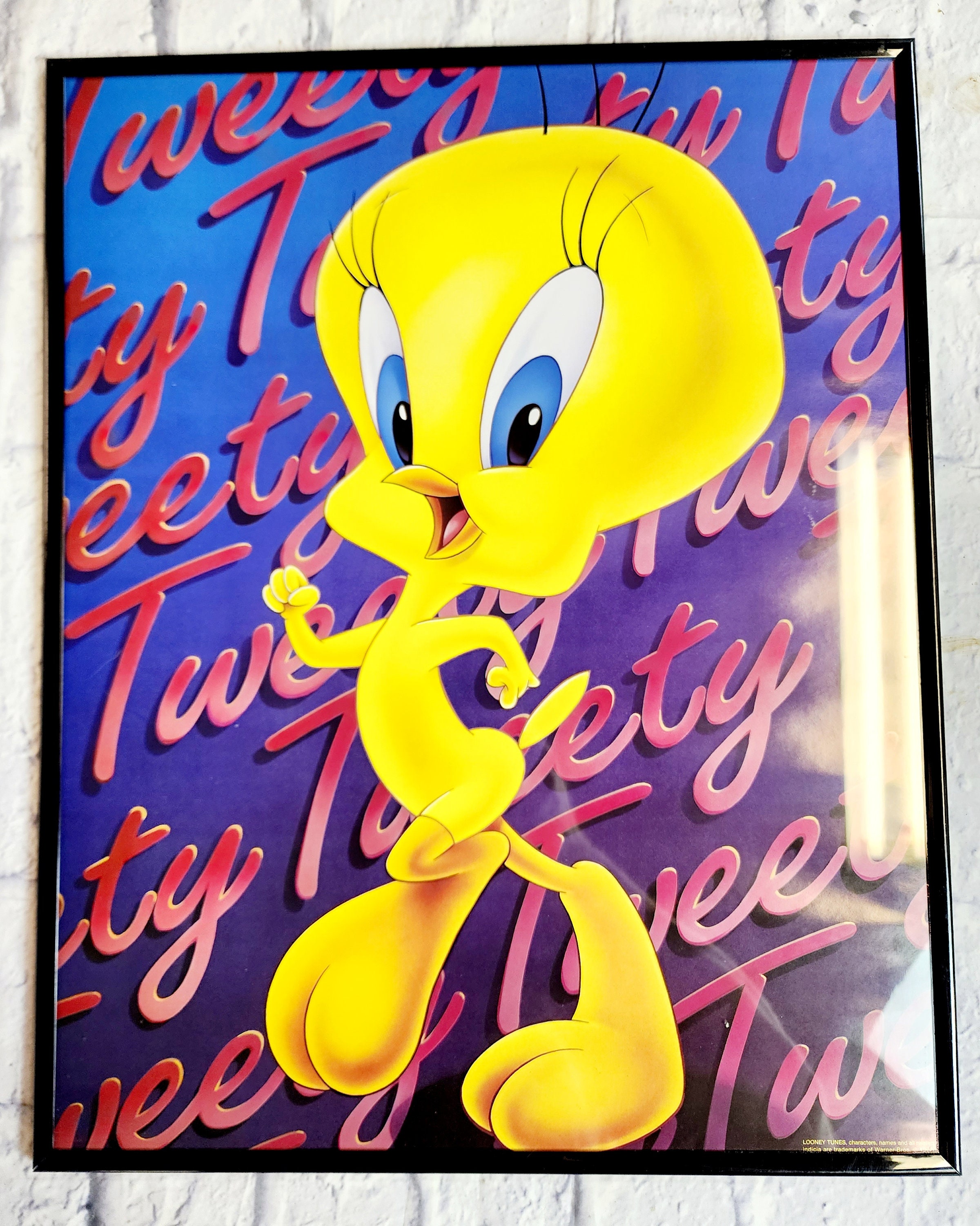 Vintage Tweety Bird Looney Tune Framed Bedroom Poster. Old School ...