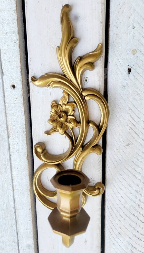 Vintage Syroco Sconce Set Mid Century Wall Hanging Candle - Etsy