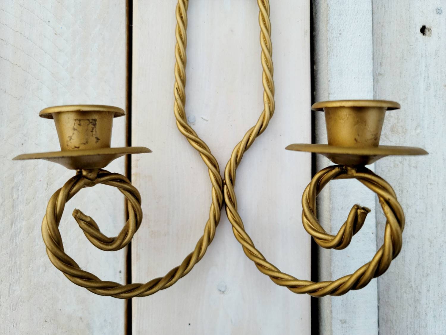 Set of 3 Vintage Homco Metal Twisted Rope Wall Sconce Candle - Etsy