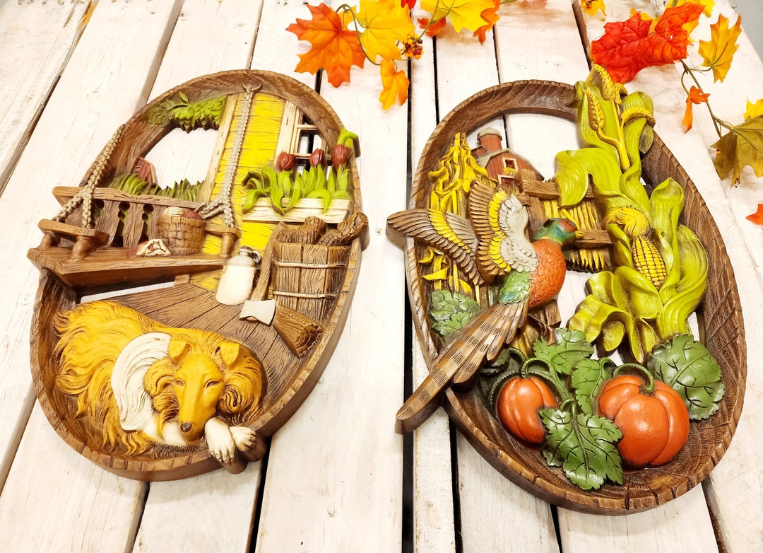 Vintage Burwood 1970s Wall Art Set Colorful Fall Autumn - Etsy