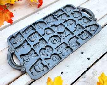Cast Iron Alphabet Pan - Etsy