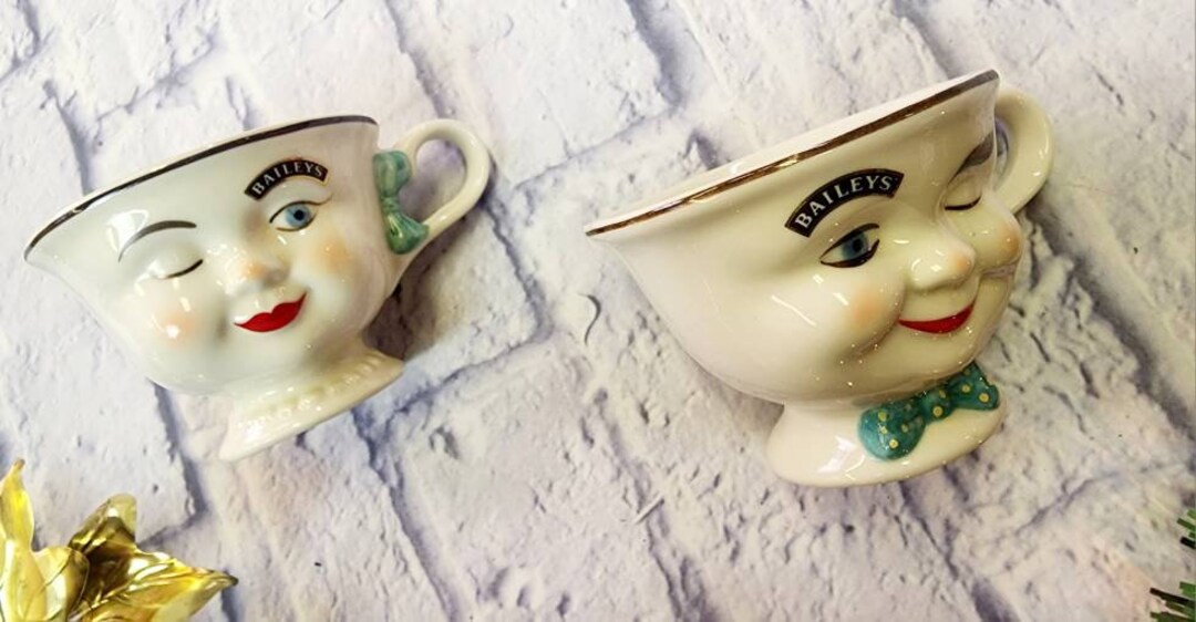 Vintage Baileys Matching 8 Oz Teacup Face Set. Pee Wee Fun Goofy Face ...