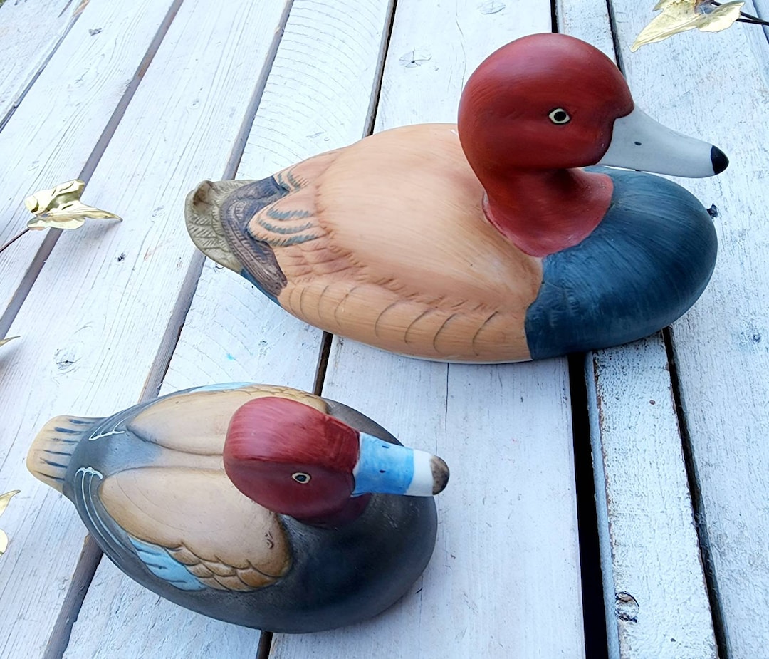 Vintage Ceramic Mother Baby Duck Statue Set. Two Ceramic Father Baby ...