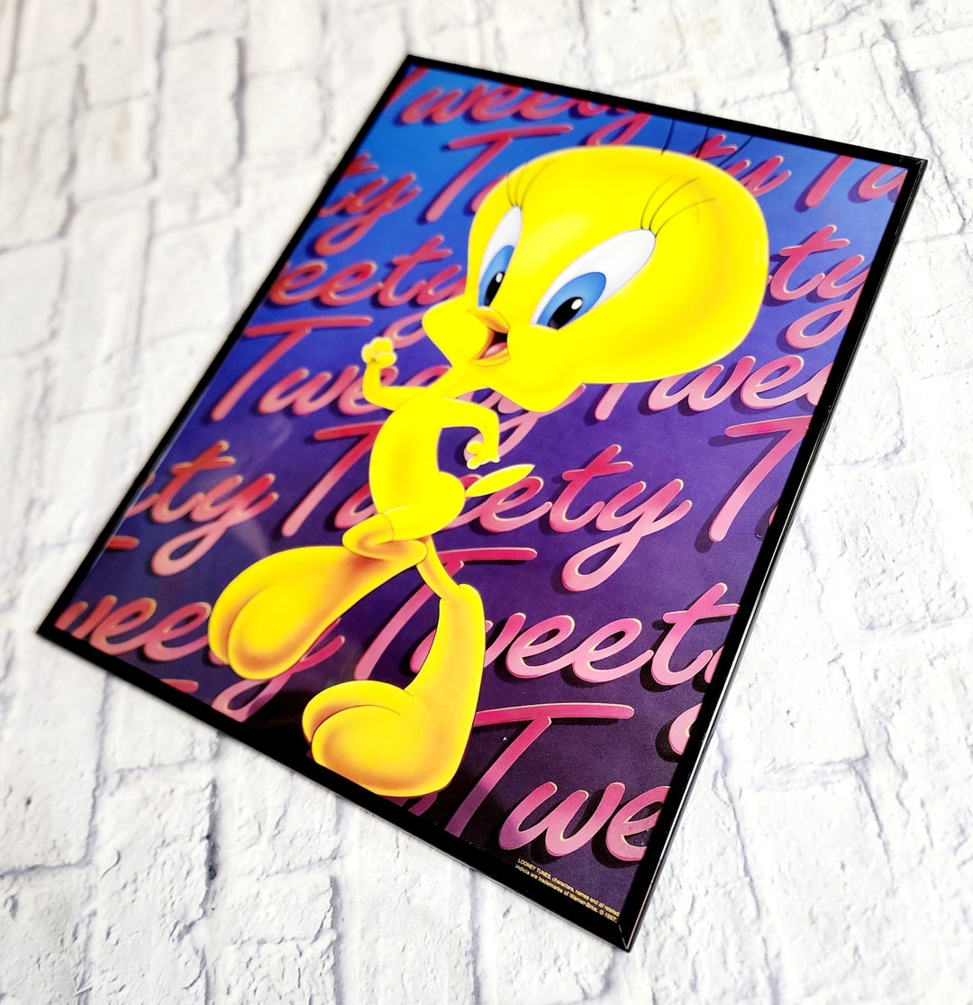 Vintage Tweety Bird Looney Tune Framed Bedroom Poster. Old School ...