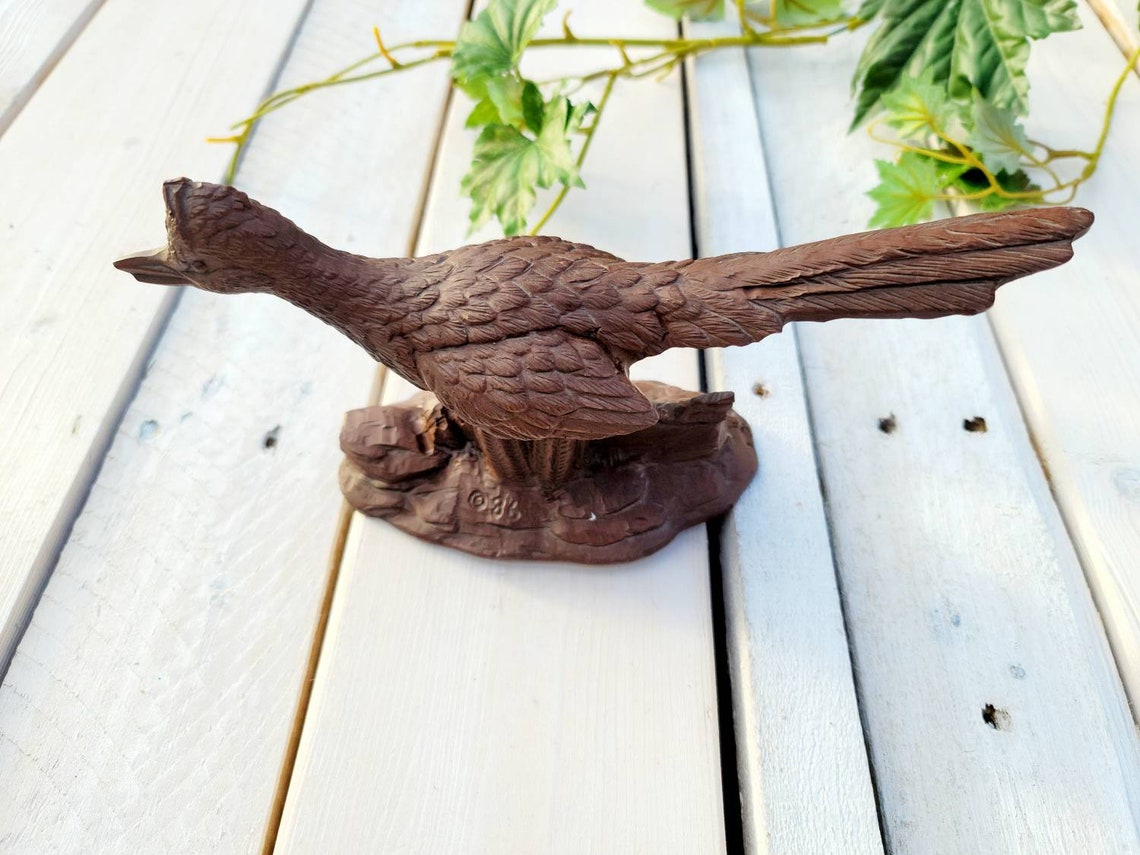 Vintage Antique Brown Faux Wood plastic Roadrunner Decor - Etsy