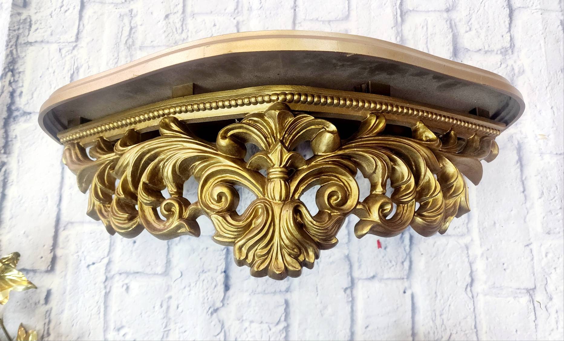 Vintage Golden Floating Princess Decorative Semi Circle Shelf. - Etsy