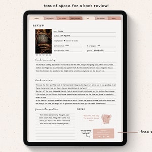 Minimal Digital Reading Journal | Book Reviews | Reading Tracker for ...