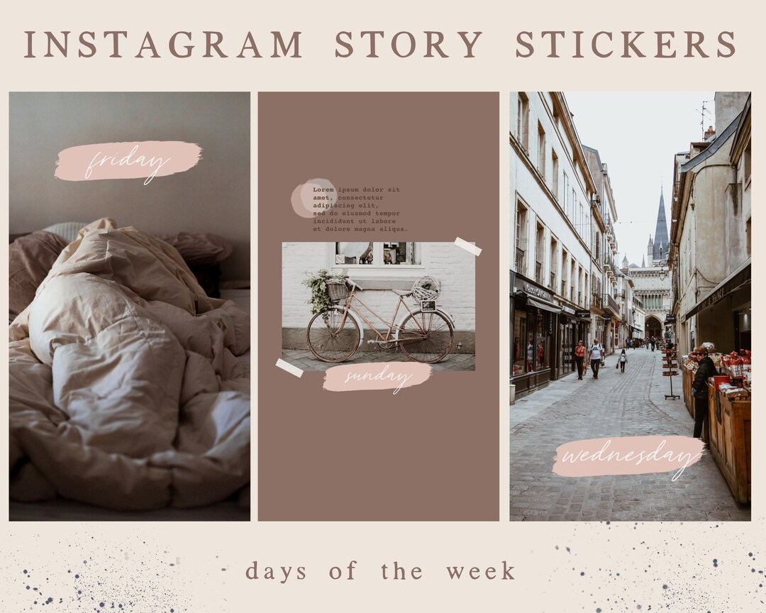Instagram Story Stickers Blush | Days of Week | Insta Stories | IG ...