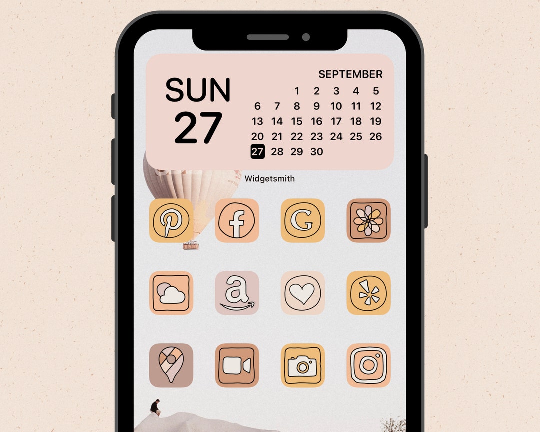 Calm Desert Doodle Ios 14 App Icons | Ios14 Widget Photos | Widgetsmith ...