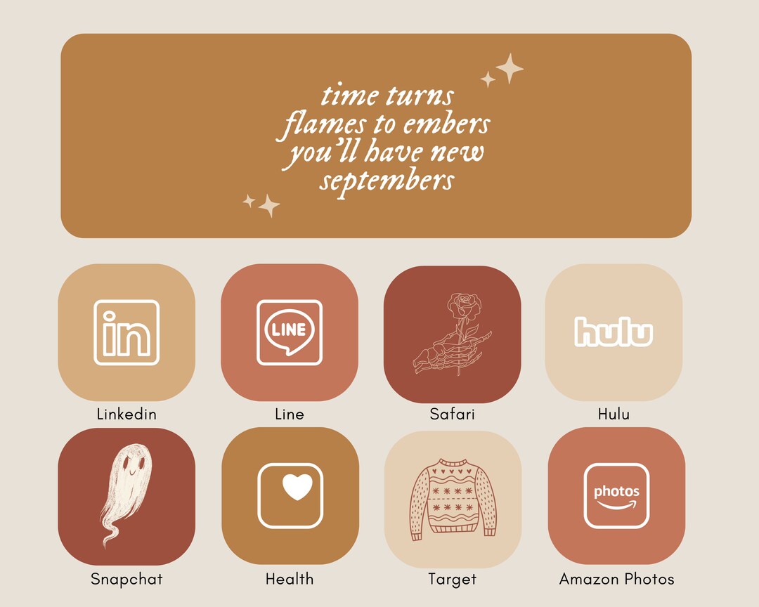 Fall/holiday Themed Ios/android App Icons | Ios14 Widget Photos | Ios ...