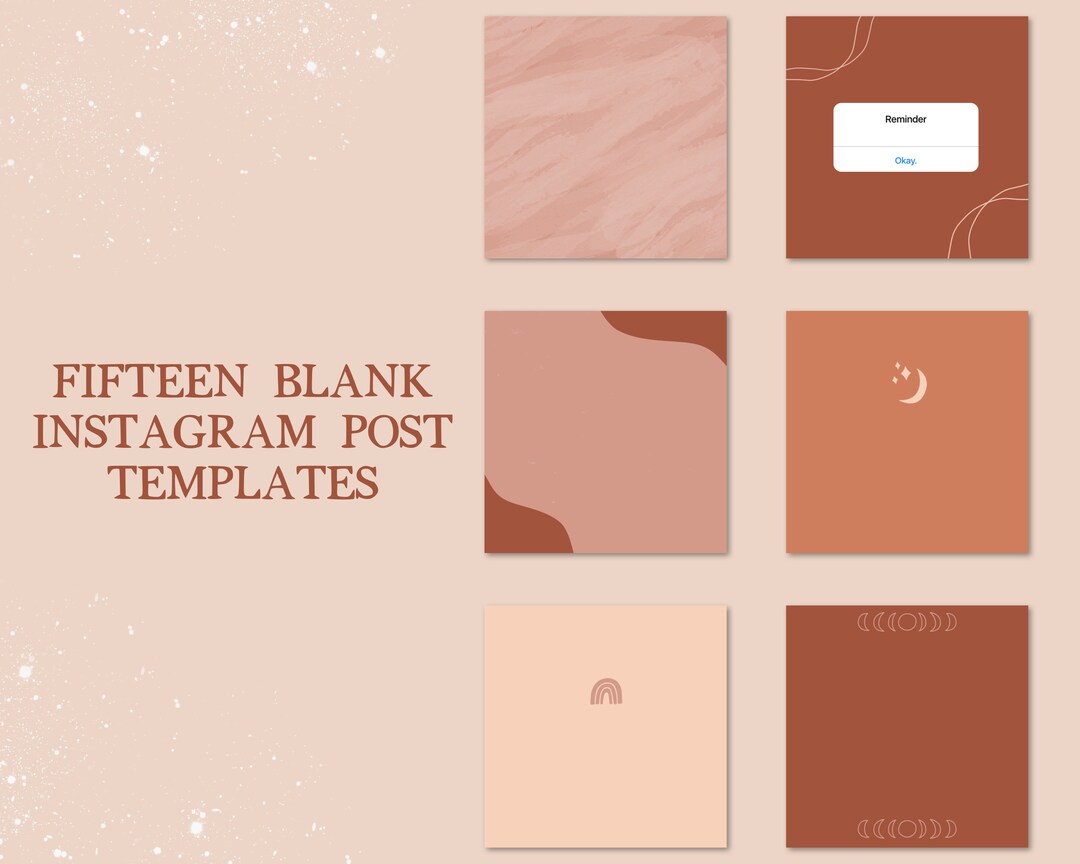 15 Instagram Post Template Blanks | Terra Cotta | Social Media Posts ...