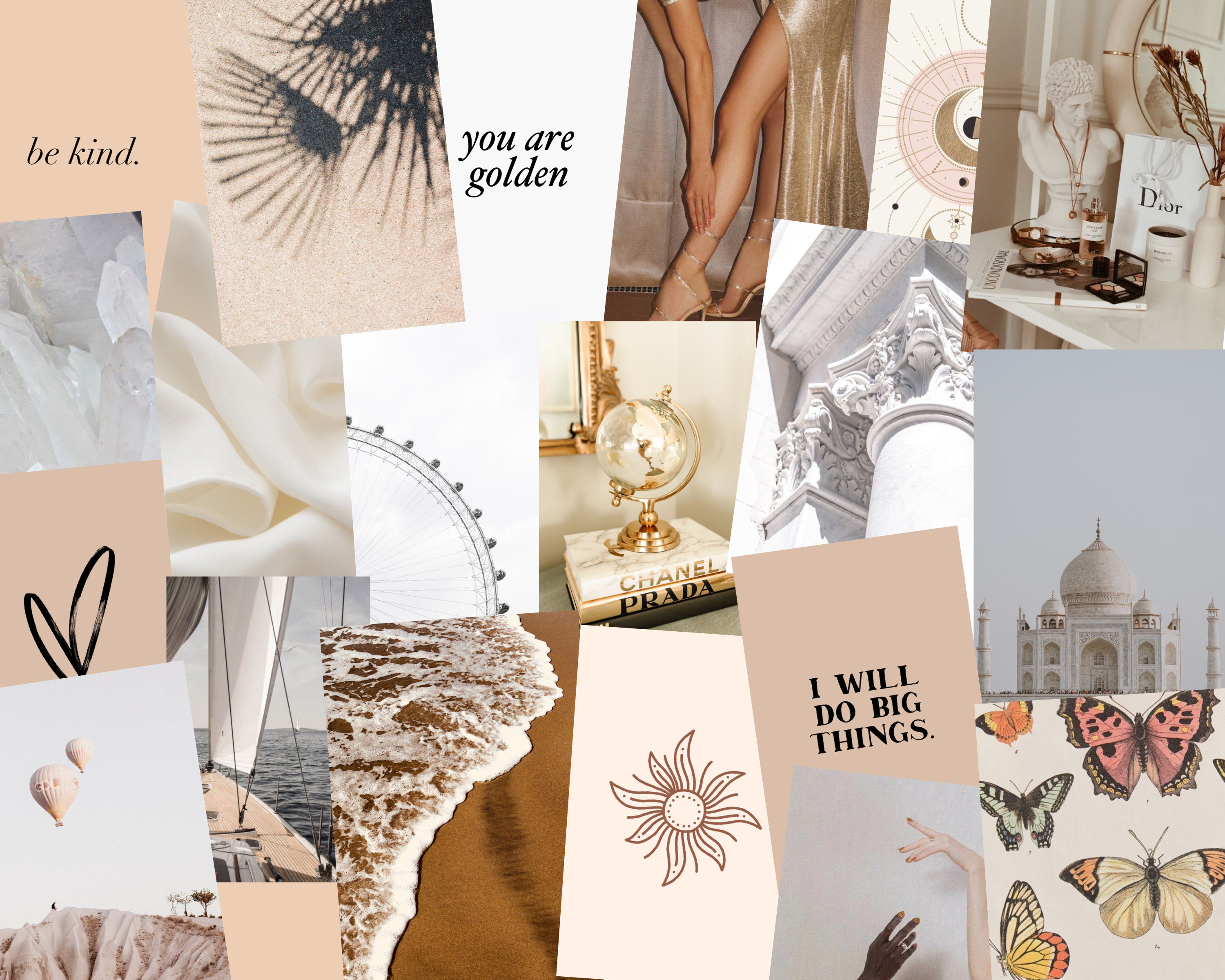 Minimal Beige Digital Collage Kit Dorm Decor Photo Collage - Etsy Australia