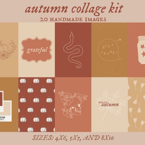 Autumn Collage Kit thanksgiving/halloween 20 Handmade Images/instant ...