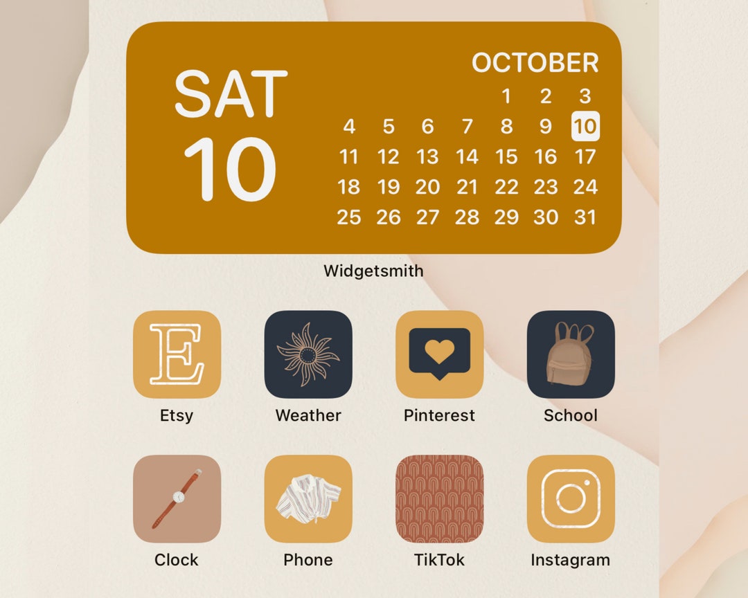 60 Boho Ios 14 App Icons | Ios Widget Covers | Aesthetic App Covers - Etsy