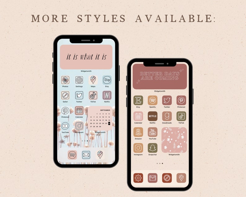 Calm Desert Doodle iOS 14 App Icons iOS14 Widget Photos | Etsy