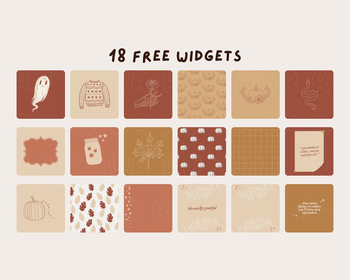 Fall/holiday Themed Ios/android App Icons | Ios14 Widget Photos | Ios ...