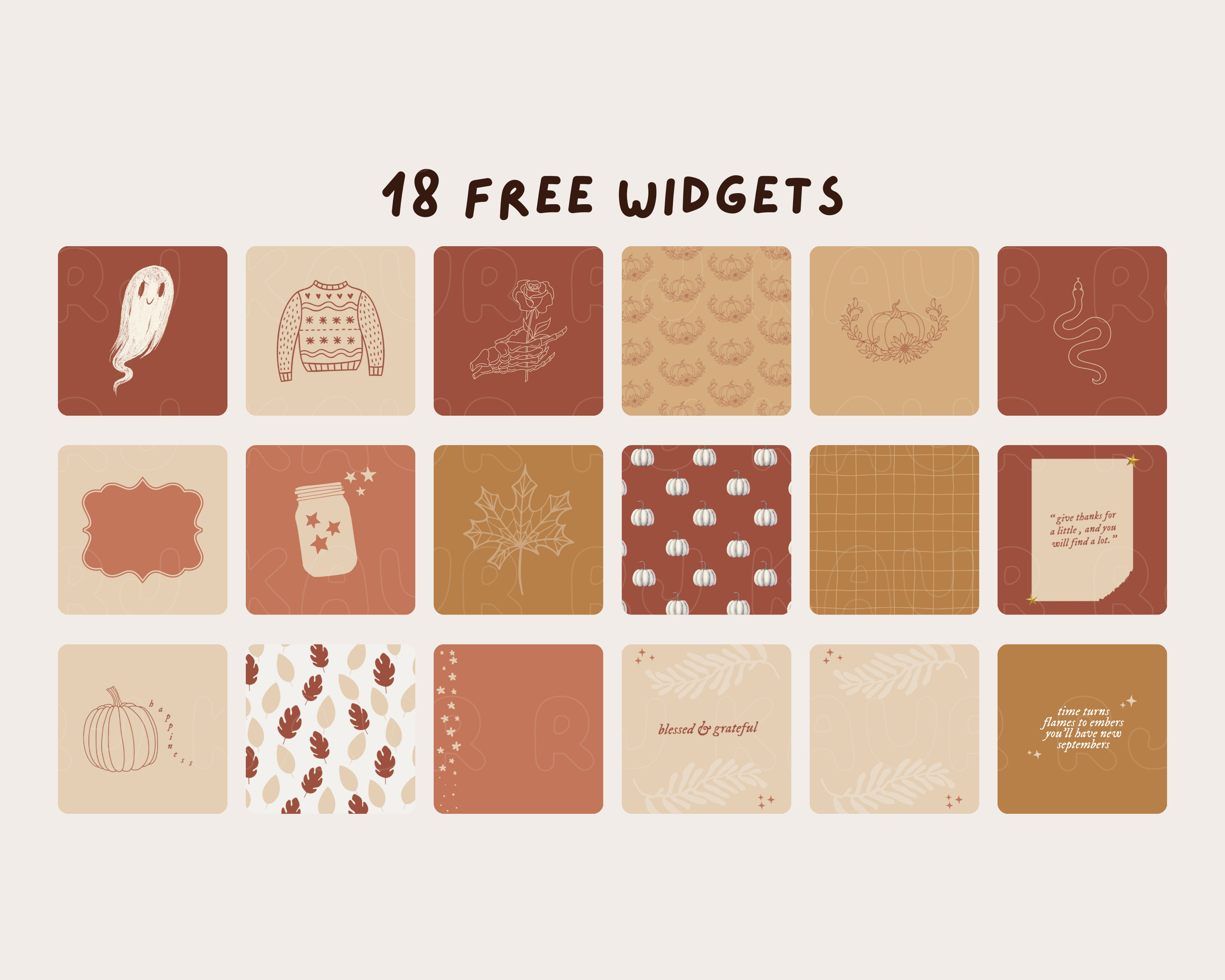 Fall/holiday Themed Ios/android App Icons Ios14 Widget | Etsy